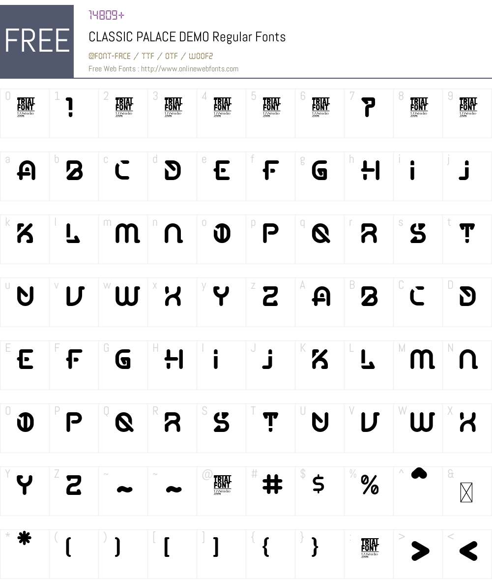 CLASSIC PALACE DEMO 1.001 Fonts Free Download - OnlineWebFonts.COM