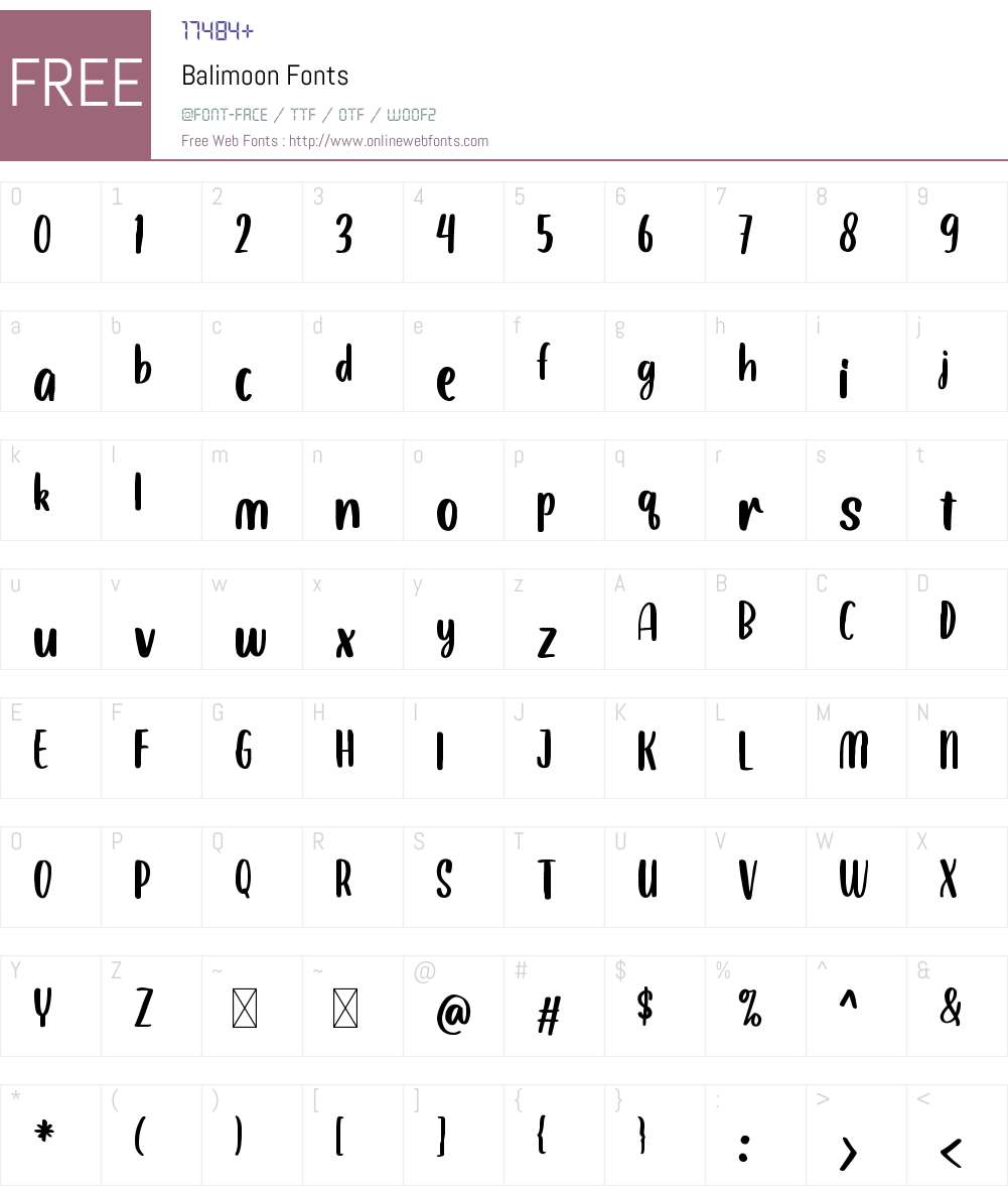 Balimoon 1.000;PS 001.000;hotconv 1.0.88;makeotf.lib2.5.64775 Fonts ...