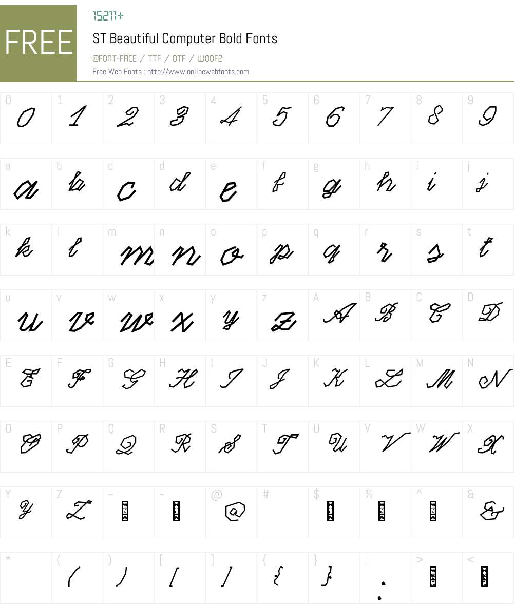 ST Beautiful Computer 1.000;Glyphs 3.1.2 (3151) Fonts Free Download ...