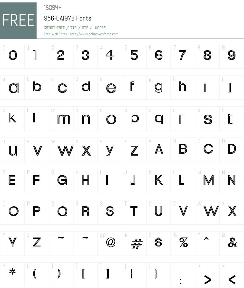 956-CAI978 1.00 January 1, 1904, initial release Fonts Free Download ...