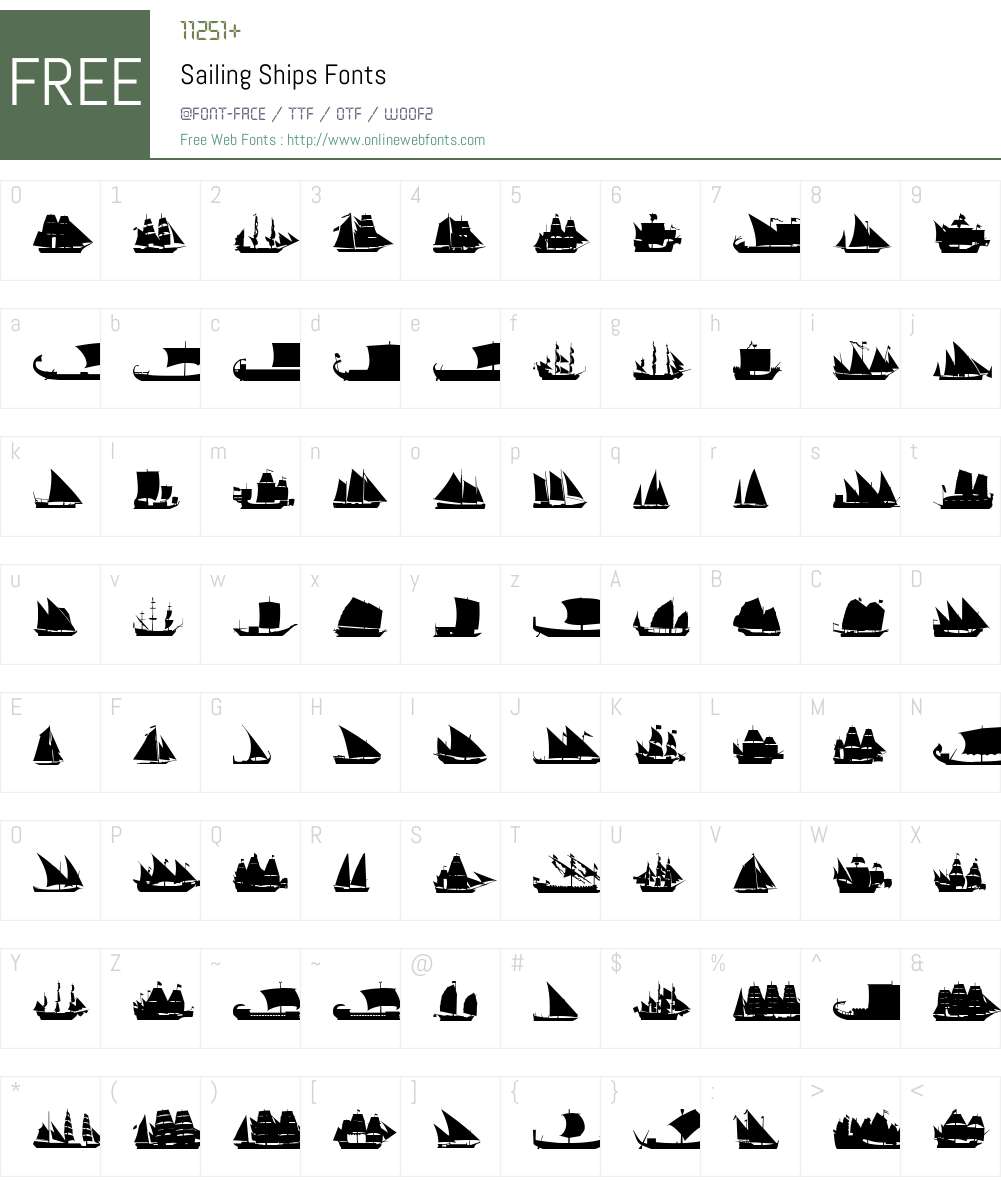 Sailing Ships 1.00;February 1, 2021;FontCreator 13.0.0.2683 64-bit ...