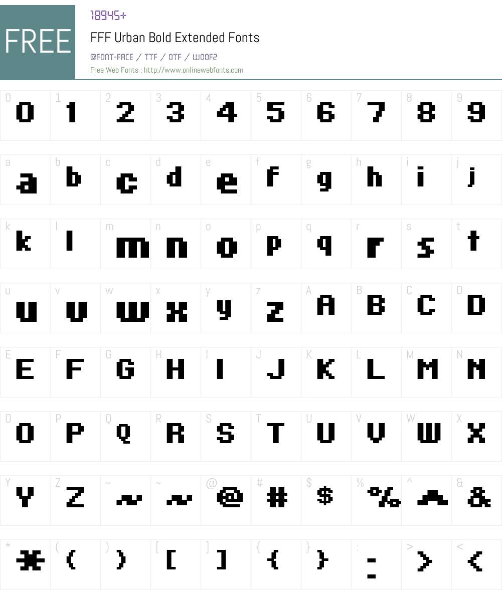 FFF Urban Bold Extended 1 Fonts Free Download - OnlineWebFonts.COM