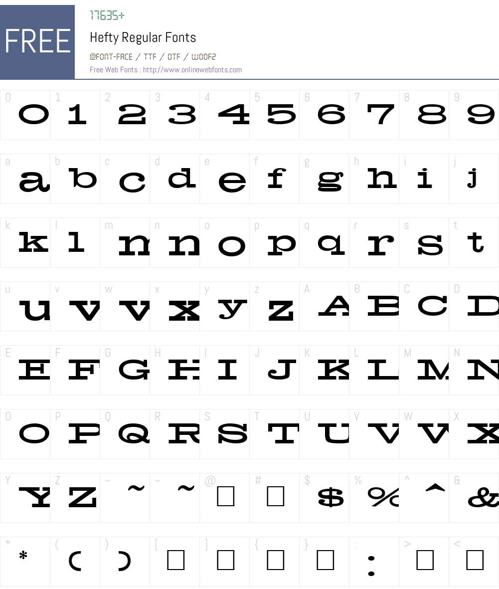 Hefty Regular V2 Altsys Fontographer 3.5 2/9/93 Fonts Free Download ...