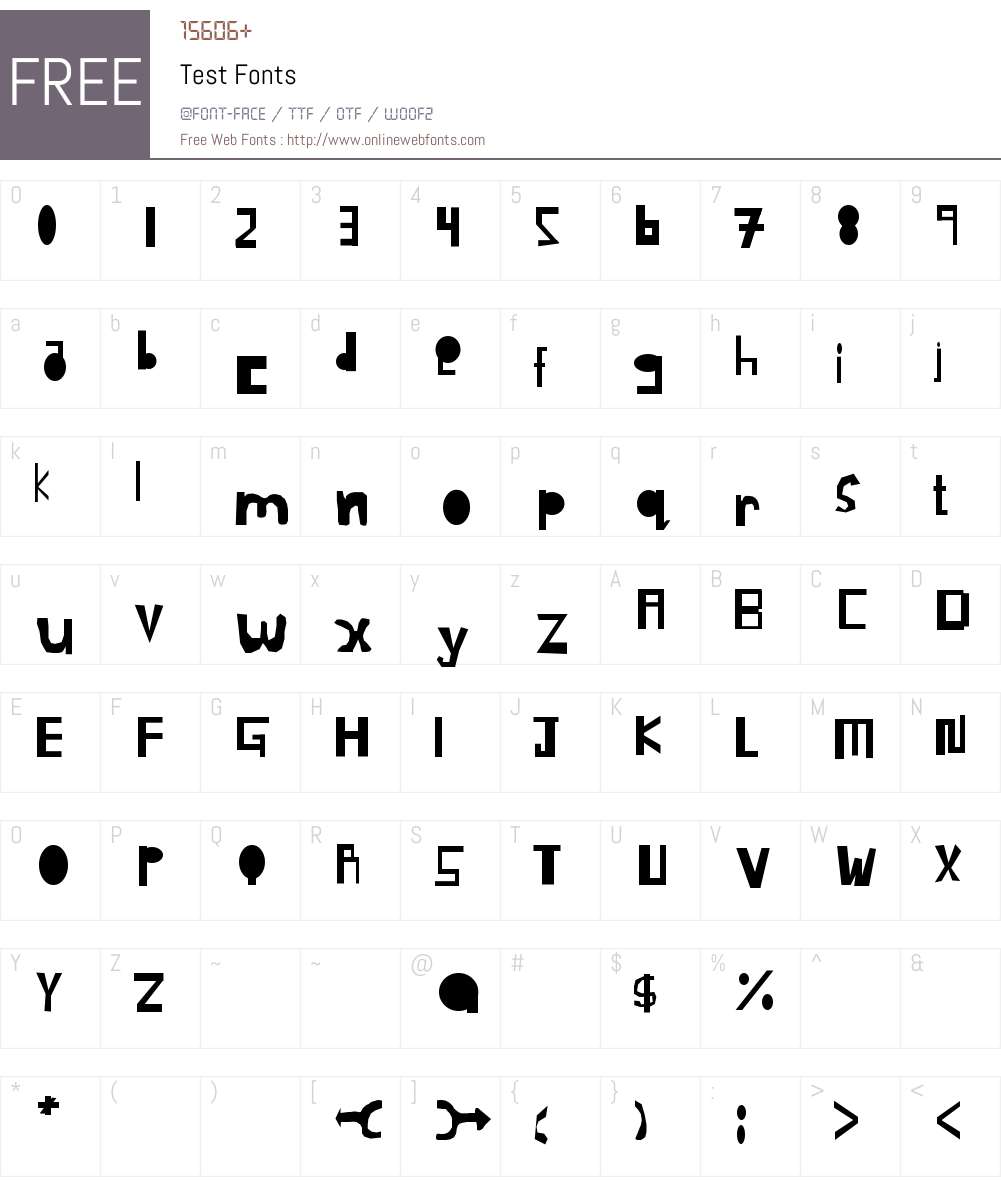 Test V1 1.00 March 17, 2007, initial release Fonts Free Download ...