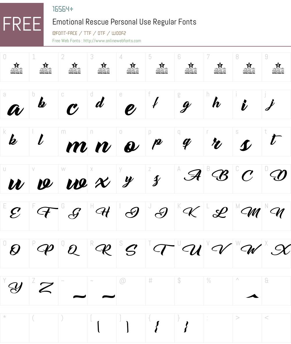 Emotional Rescue Personal Use 1.000 Fonts Free Download ...