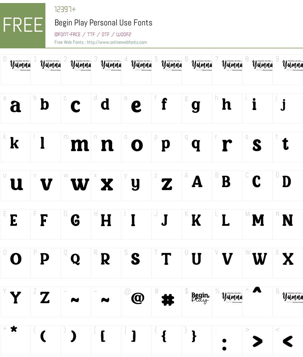 Begin Play Personal Use 1.00;June 13, 2022;FontCreator 13.0.0.2683 64-bit Fonts Free Download ...