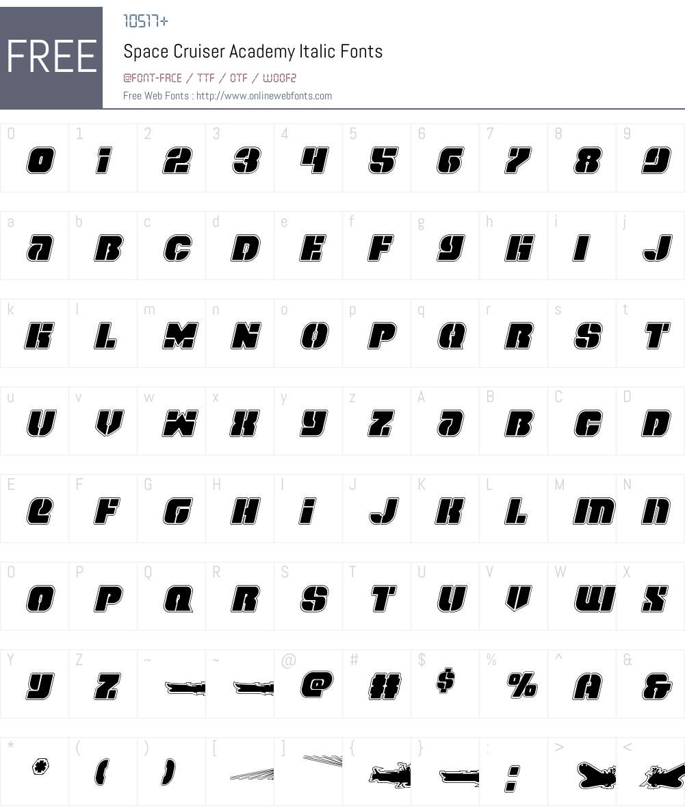 Space Cruiser Academy Italic 2.0; 2014 Fonts Free Download ...
