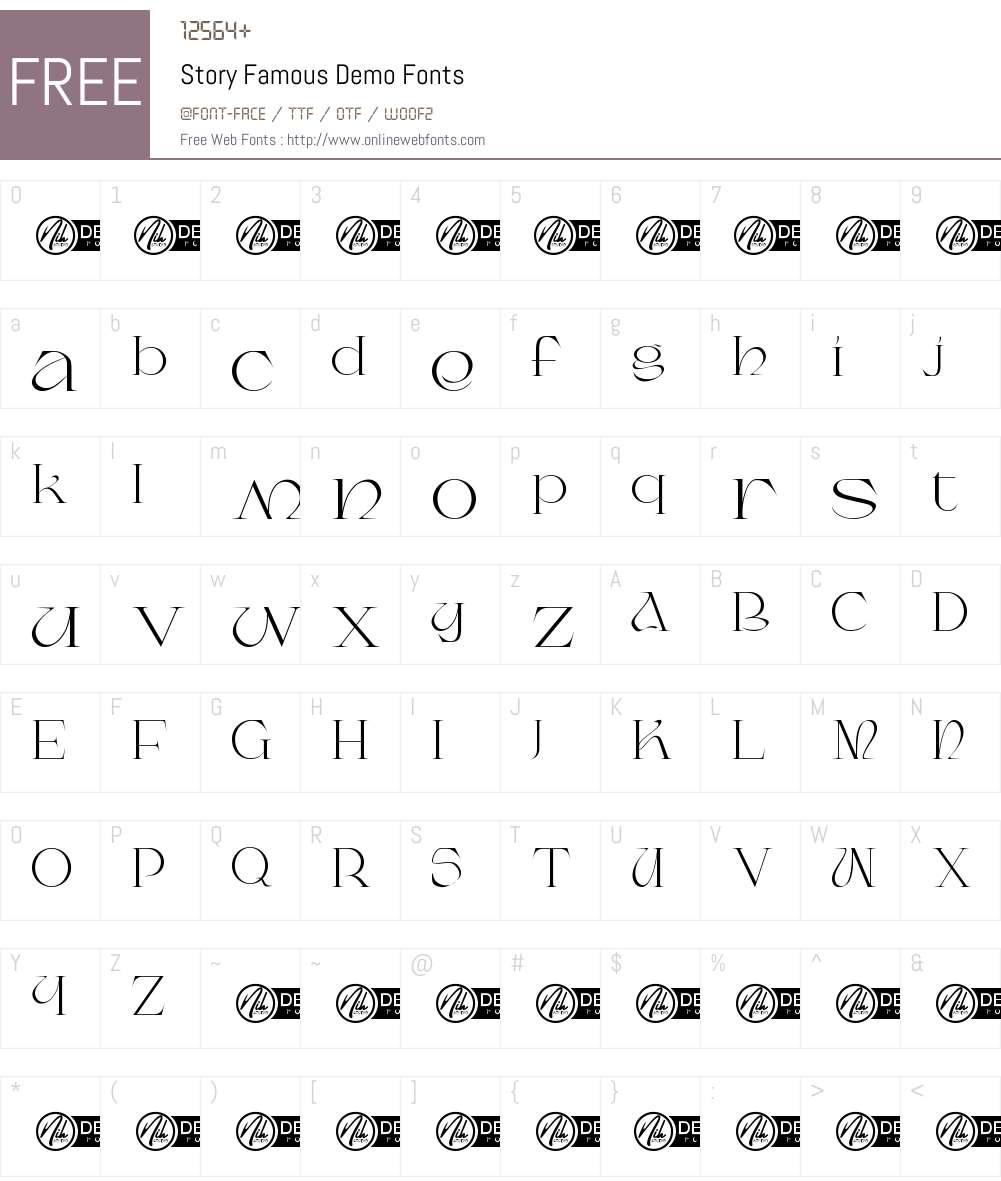 Story Famous Demo 1.001;Fontself Maker 3.5.7 Fonts Free Download ...