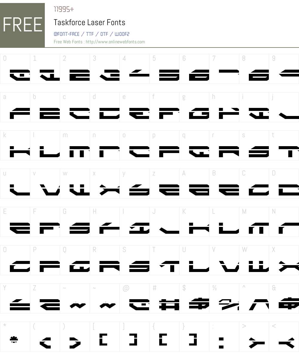 Taskforce Laser 001.000 Fonts Free Download - OnlineWebFonts.COM