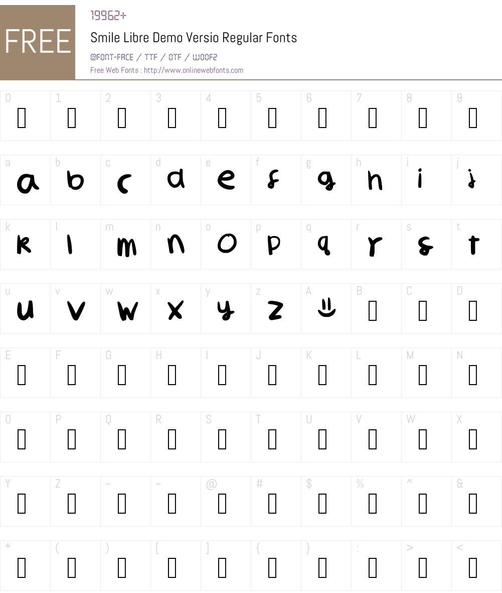 Smile Libre Demo Versio Regular 001.001 Fonts Free Download ...