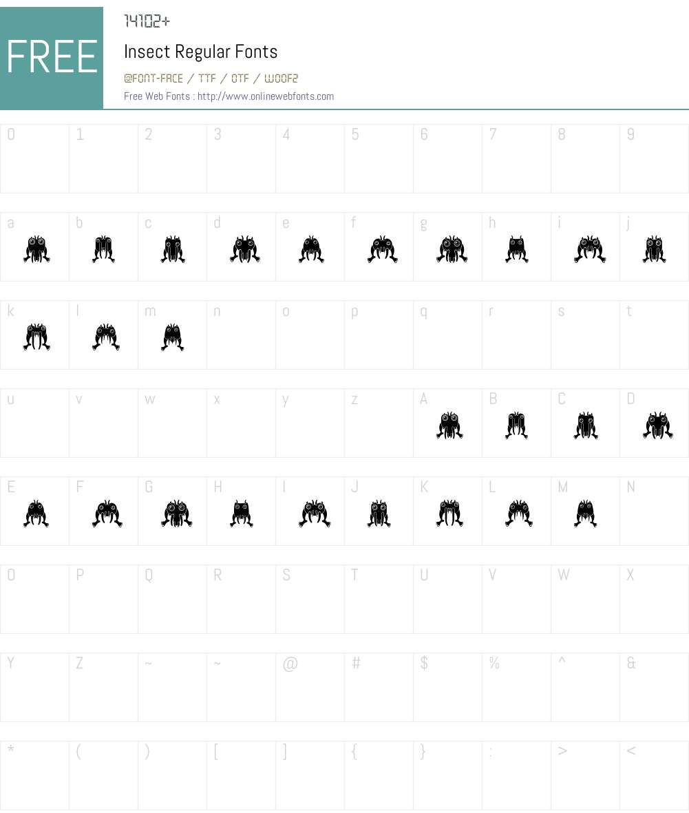Insect Regular 1.000 Fonts Free Download - OnlineWebFonts.COM
