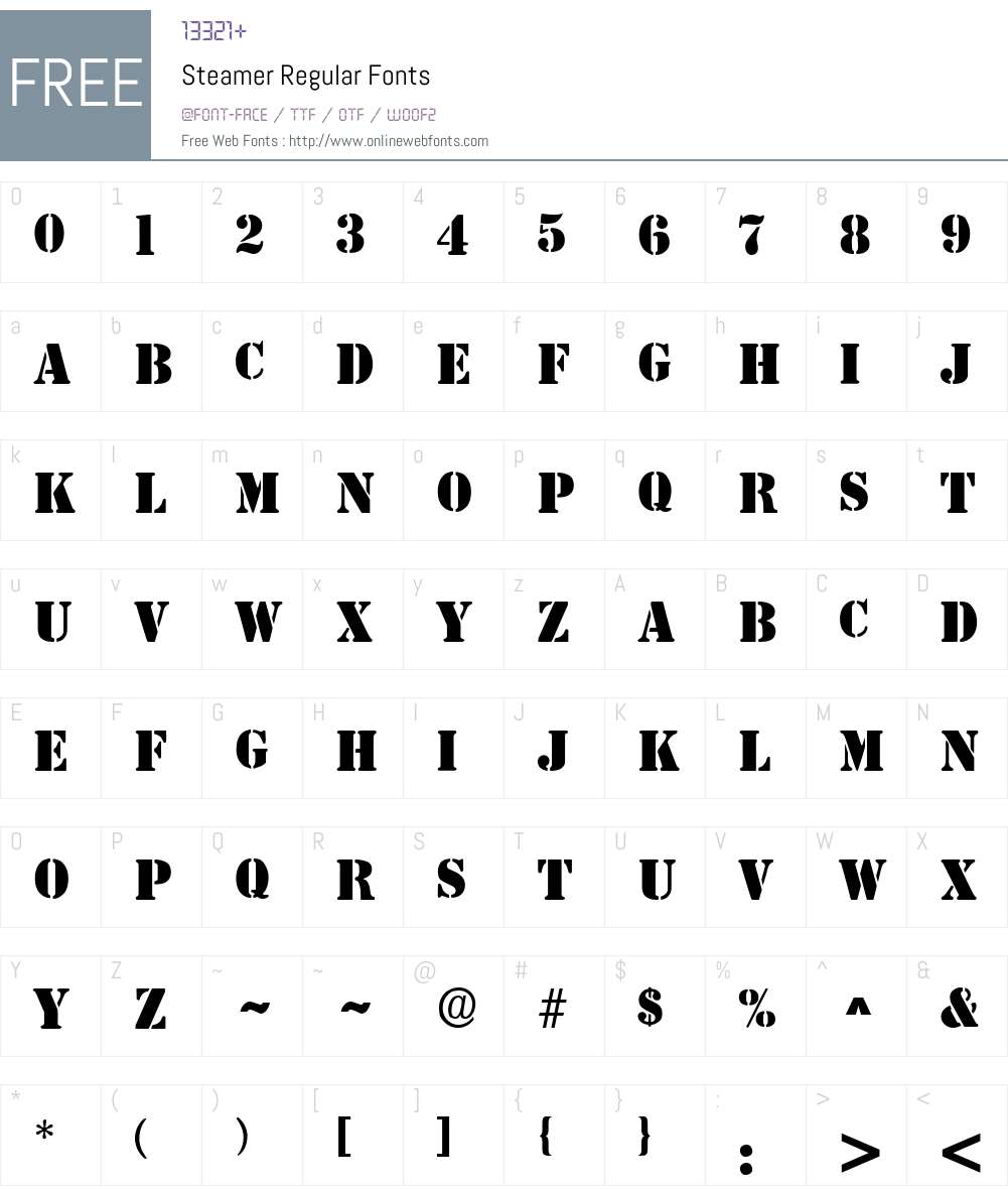 Steamer Regular Altsys Fontographer 3.5 5/27/92 Fonts Free Download ...