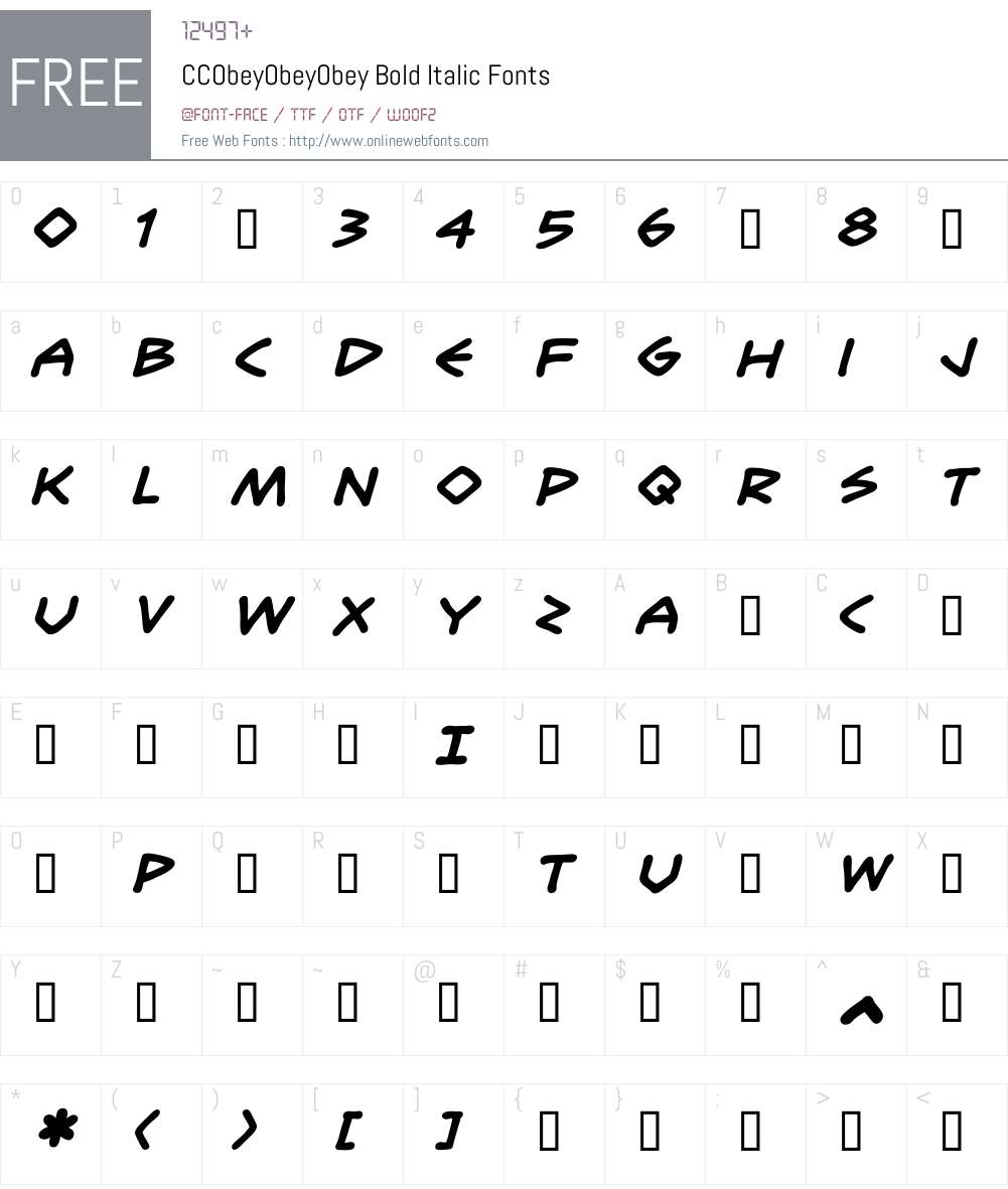 CCObeyObeyObey Bold Italic 1.00 2016;com.myfonts.easy.comicraft.obey ...