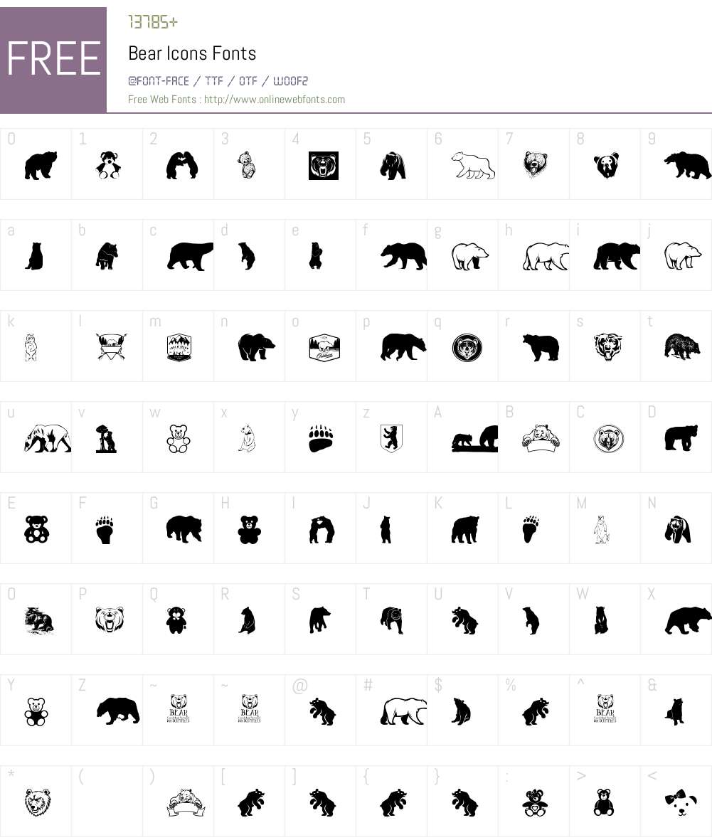 Bear Icons 1.00 March 2, 2015, initial release Fonts Free Download ...