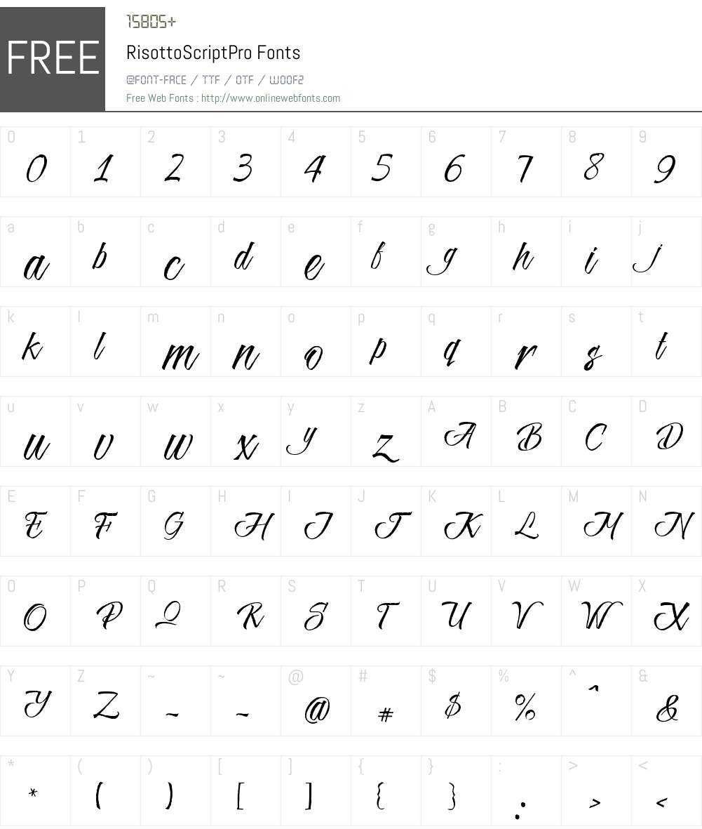 RisottoScriptPro 1.000 Fonts Free Download - OnlineWebFonts.COM