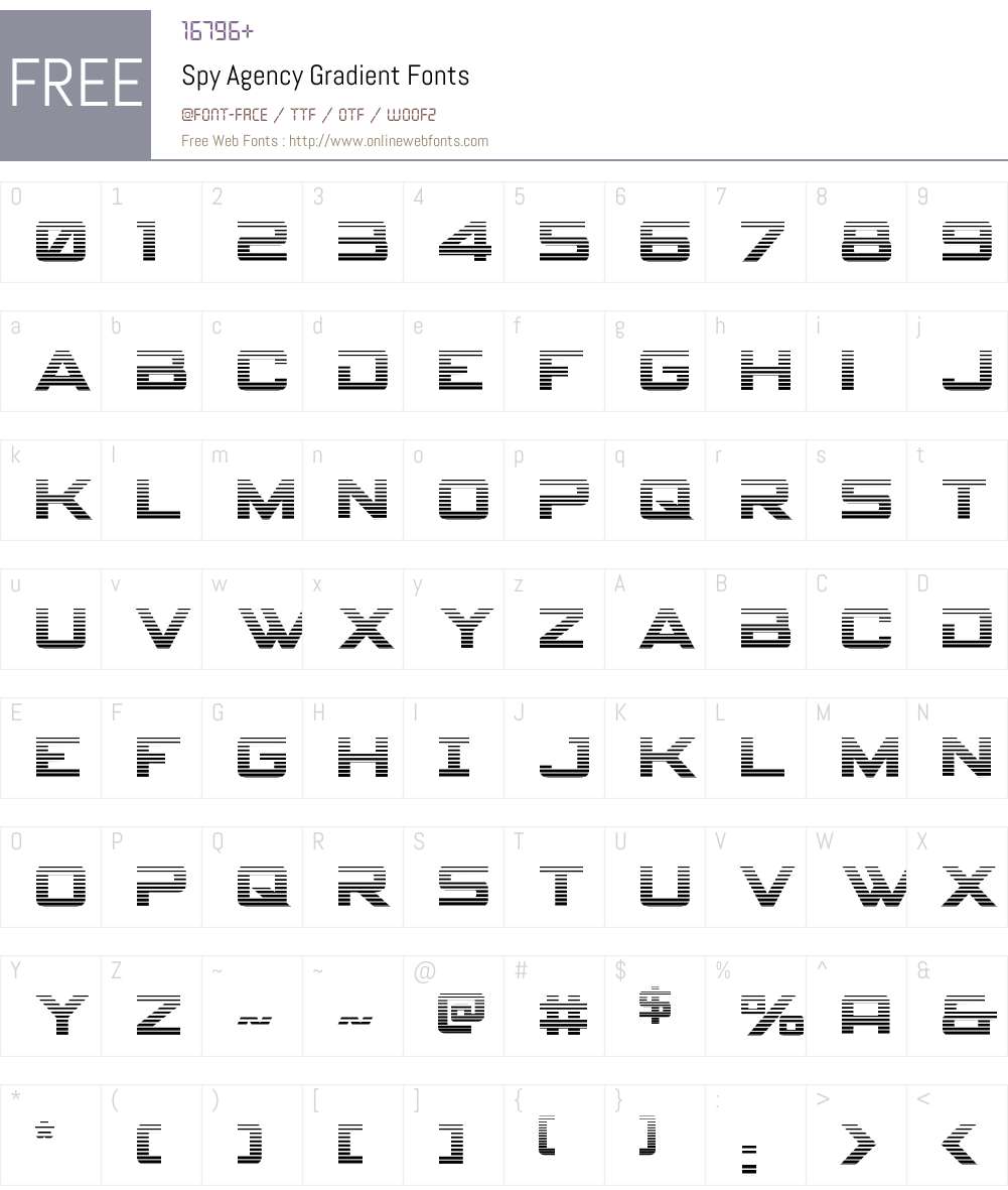Spy Agency Gradient 3.2; 2020 Fonts Free Download - OnlineWebFonts.COM