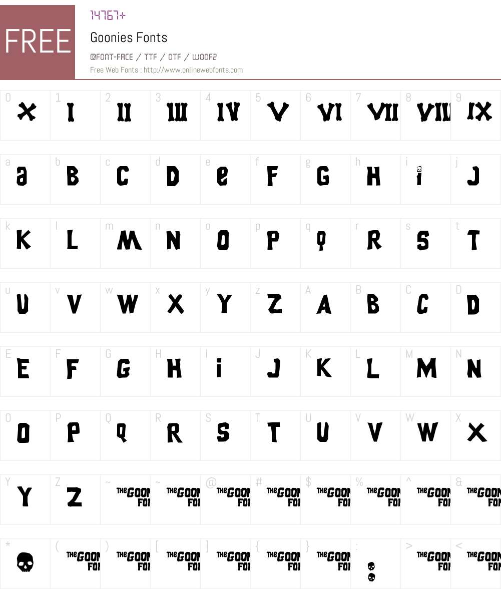 Goonies Fonts Free Download - OnlineWebFonts.COM