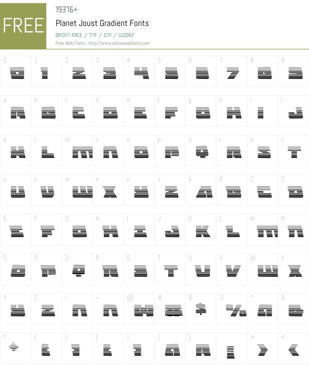 Planet Joust Gradient 1.0; 2023 Fonts Free Download - OnlineWebFonts.COM