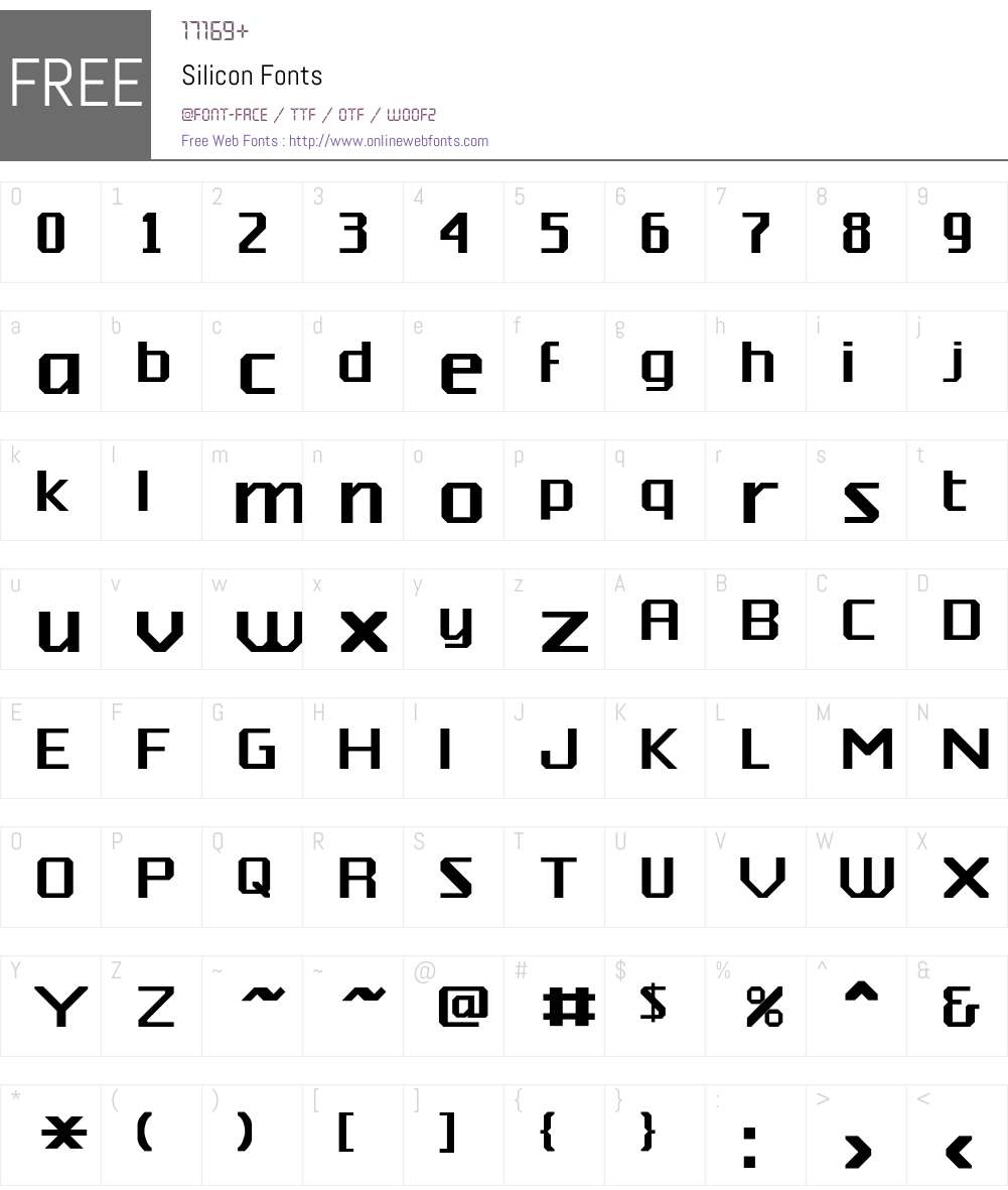 Silicon Converted from C:1DSILIC___.TF1 by ALLTYPE Fonts Free Download ...