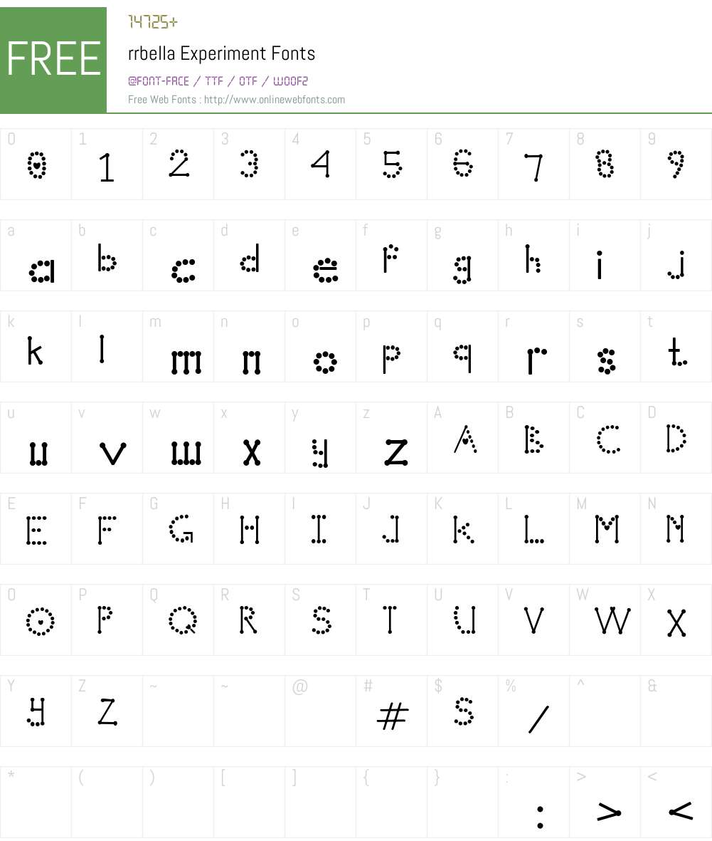 rrbella Experiment 1.000 Fonts Free Download - OnlineWebFonts.COM
