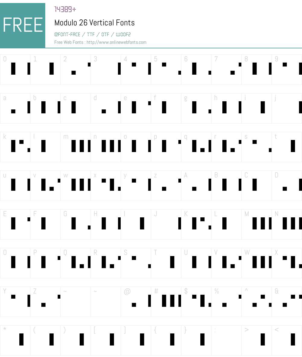 Modulo 26 Vertical 1.000;PS 001.000;hotconv 1.0.70;makeotf.lib2.5.58329 ...