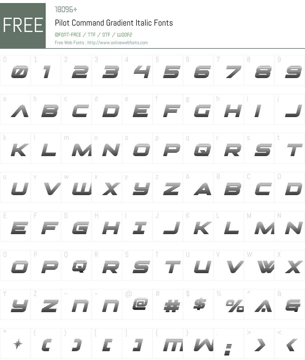 Pilot Command Gradient Italic 1.2; 2022 Fonts Free Download ...