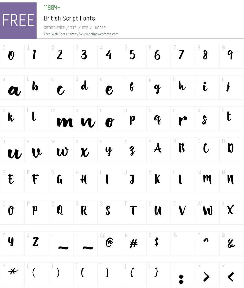 British Script 1.000 Fonts Free Download - OnlineWebFonts.COM