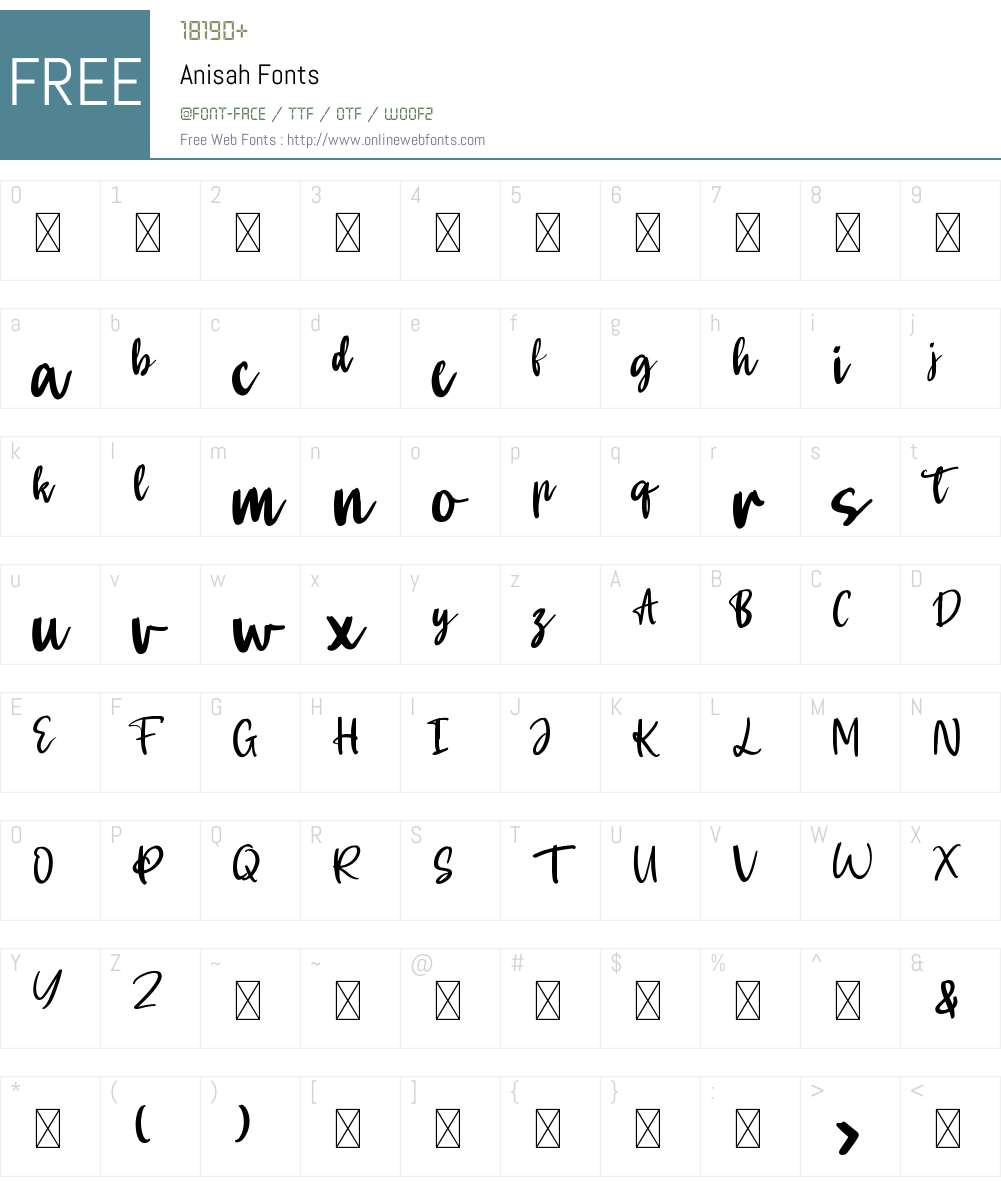 Anisah 1.006;Fontself Maker 3.5.4 Fonts Free Download - OnlineWebFonts.COM