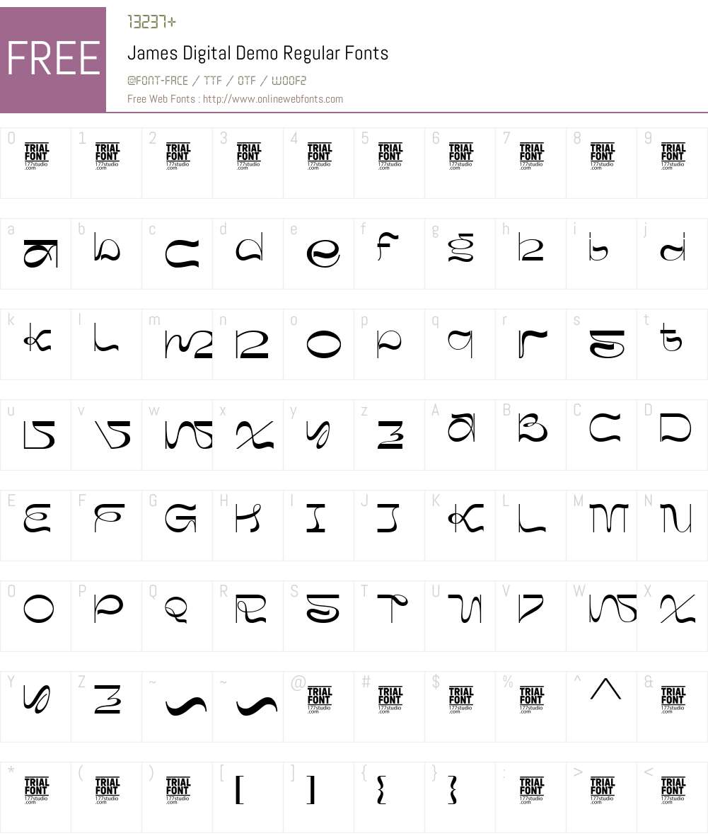 James Digital Demo 1.001 Fonts Free Download - OnlineWebFonts.COM