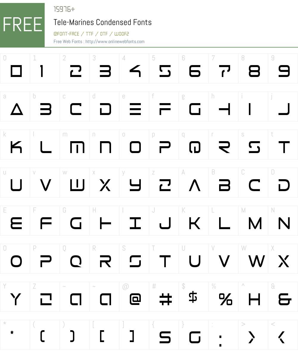 Tele-Marines Condensed 3.0; 2015 Fonts Free Download - OnlineWebFonts.COM