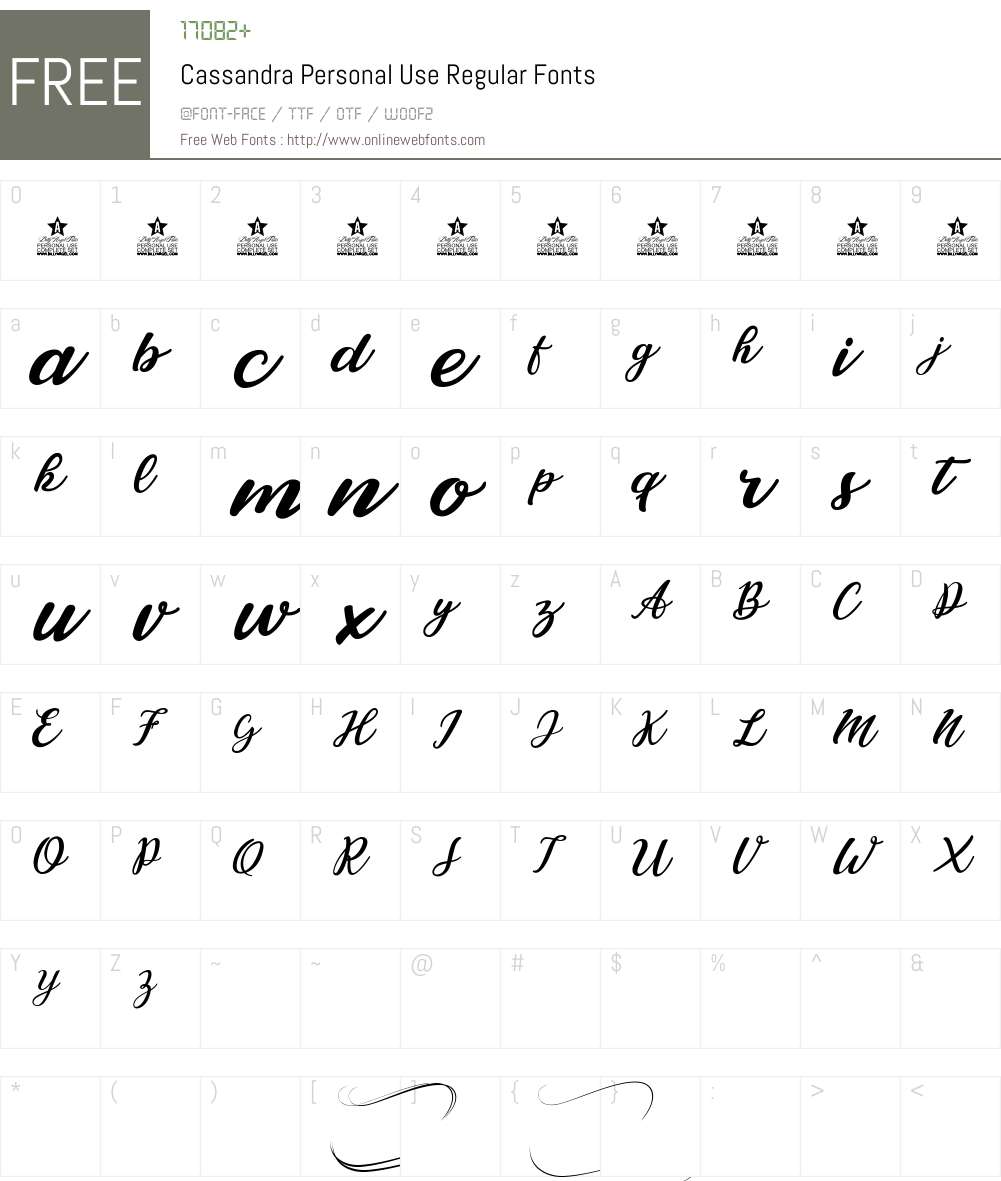 Cassandra Personal Use Regular 1.000 Fonts Free Download ...
