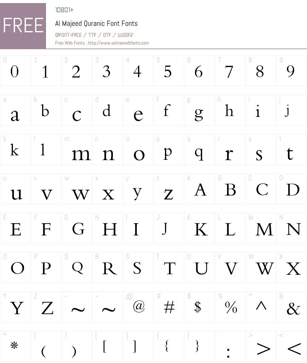 Al Majeed Quranic Font 1.00 March 24, 2009 Fonts Free Download ...