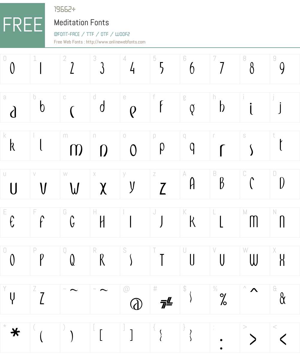 Meditation 1.000 2008-2011 initial release Fonts Free Download ...