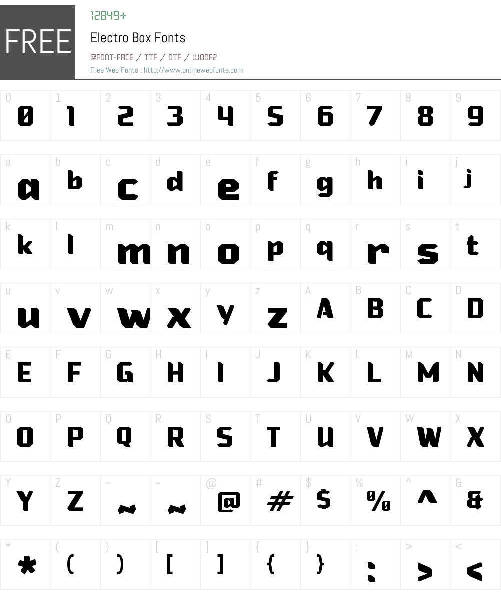 e Electro Box 001.000 Fonts Free Download - OnlineWebFonts.COM