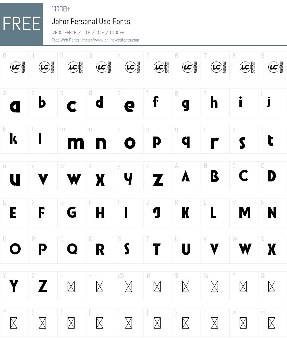 Johor Personal Use 1.003;Fontself Maker 3.5.9 Fonts Free Download ...