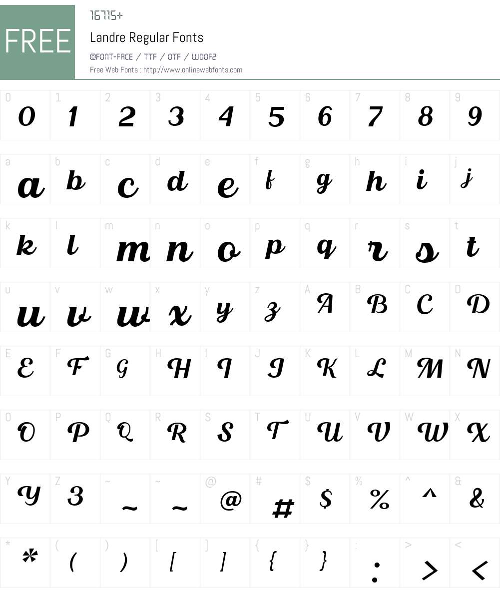 Landre 1.000 Fonts Free Download - OnlineWebFonts.COM