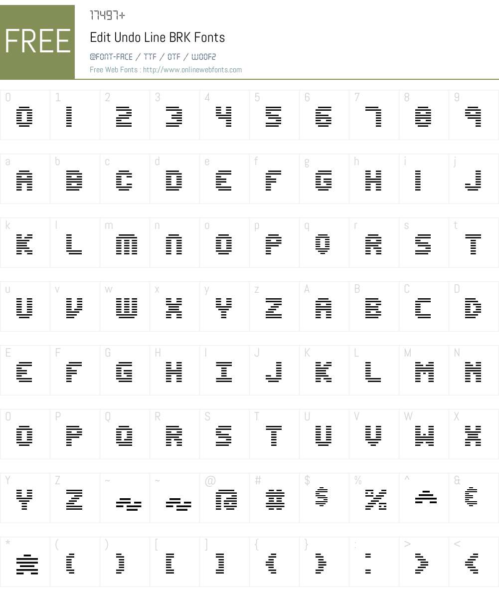 Edit Undo Line BRK V2 2.60 Fonts Free Download - OnlineWebFonts.COM