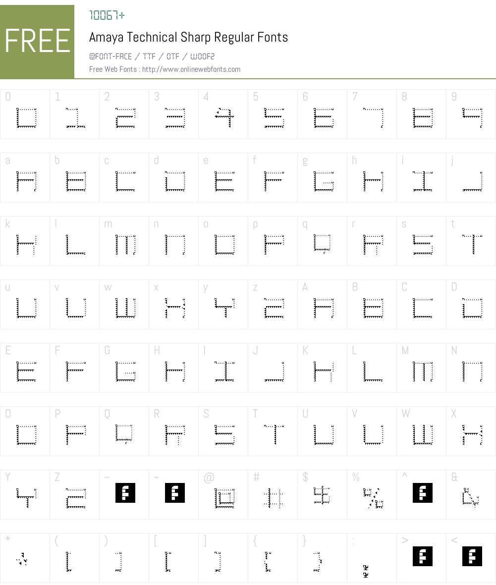Amaya Technical Sharp Regular 1.0 Fonts Free Download - OnlineWebFonts.COM