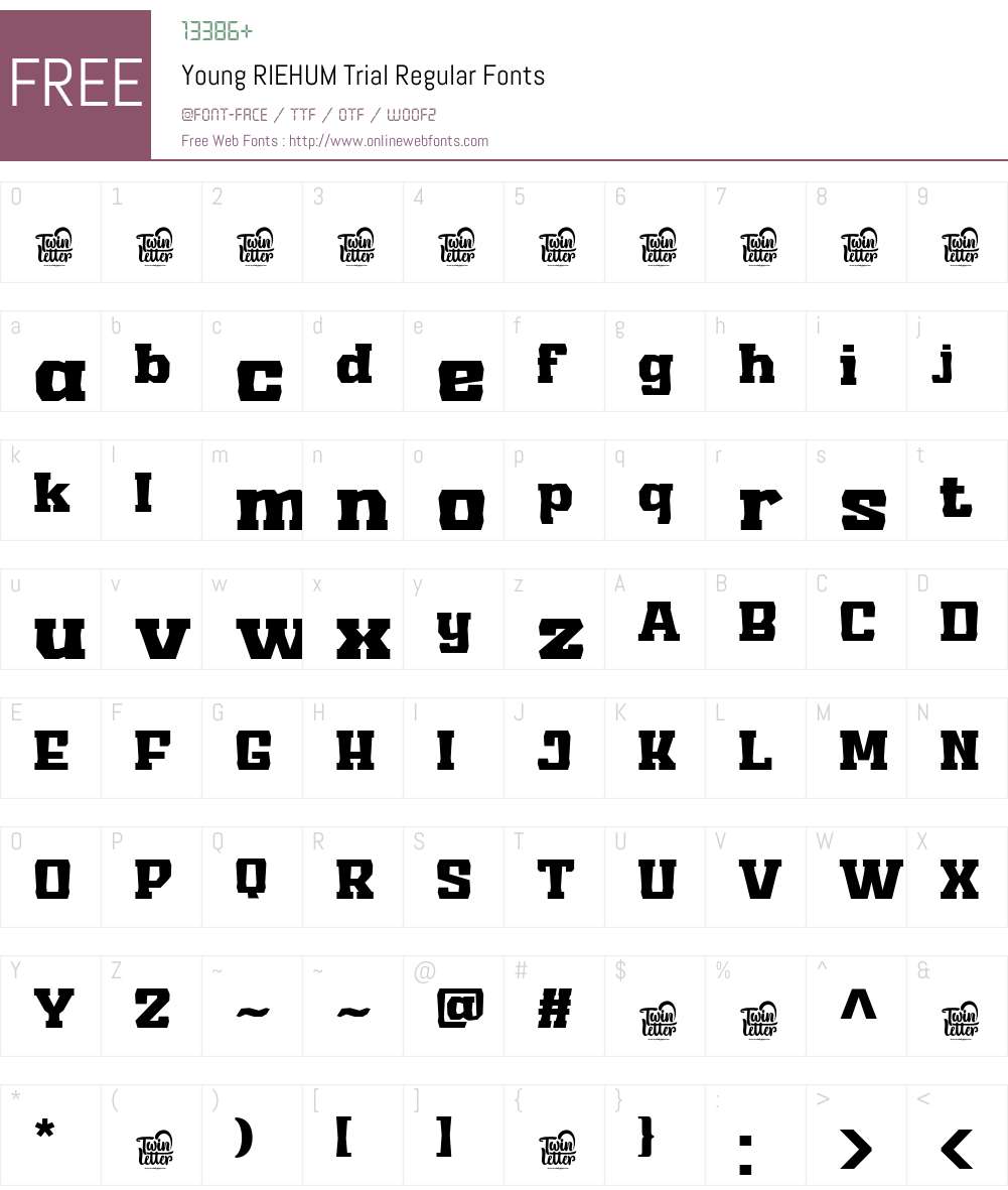 Young RIEHUM Trial 1.000 Fonts Free Download - OnlineWebFonts.COM