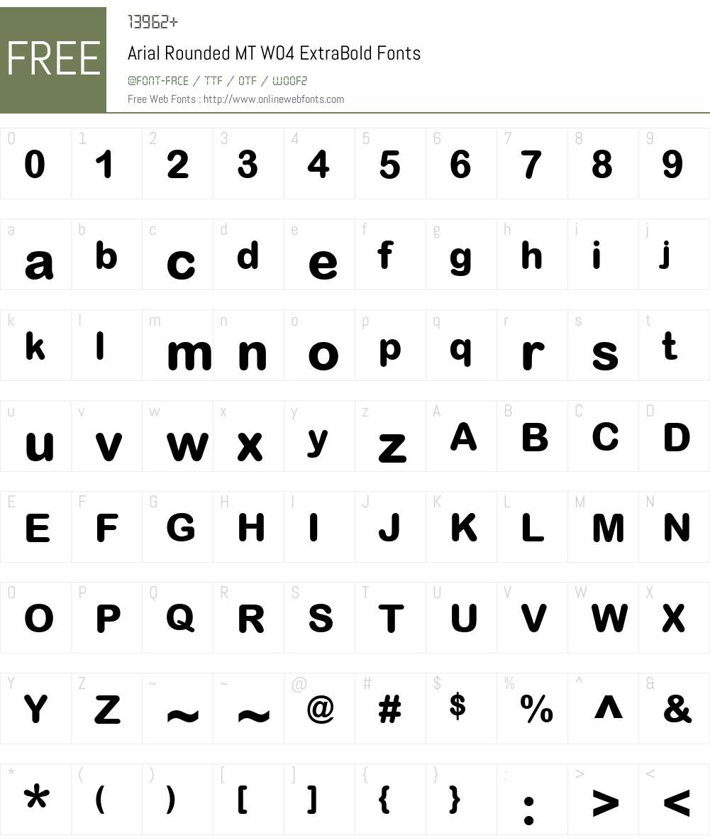 Arial Rounded MT W04 ExtraBold 1.01 Fonts Free Download ...