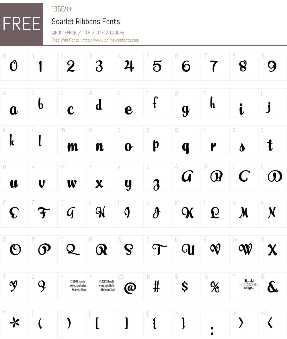 Scarlet Ribbons Macromedia Fontographer 4.1.3 6/28/02 Fonts Free ...