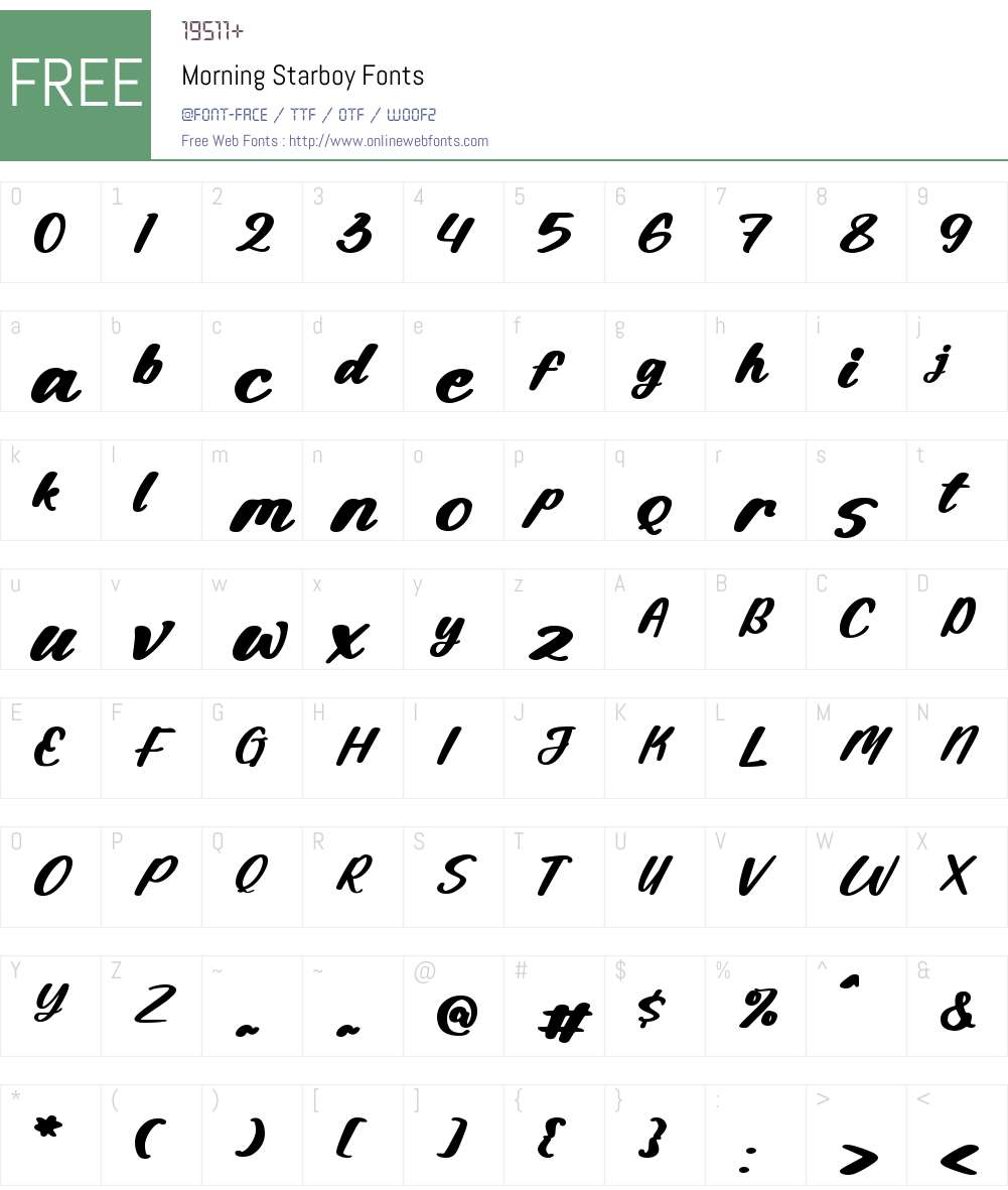 Morning Starboy 1.00;July 18, 2023;FontCreator 13.0.0.2683 32-bit Fonts ...