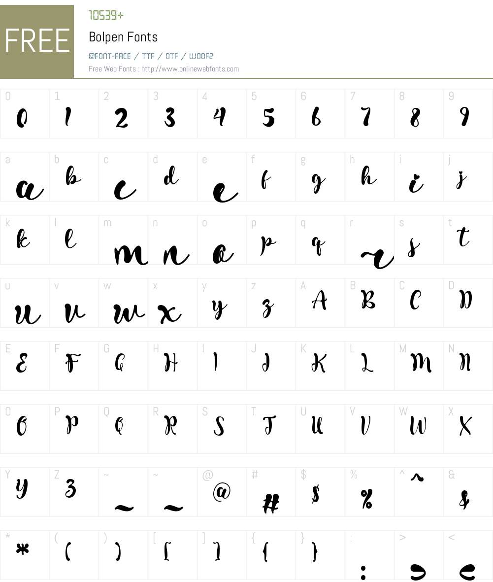 Bolpen 1.00;June 26, 2022;FontCreator 13.0.0.2683 64-bit Fonts Free ...