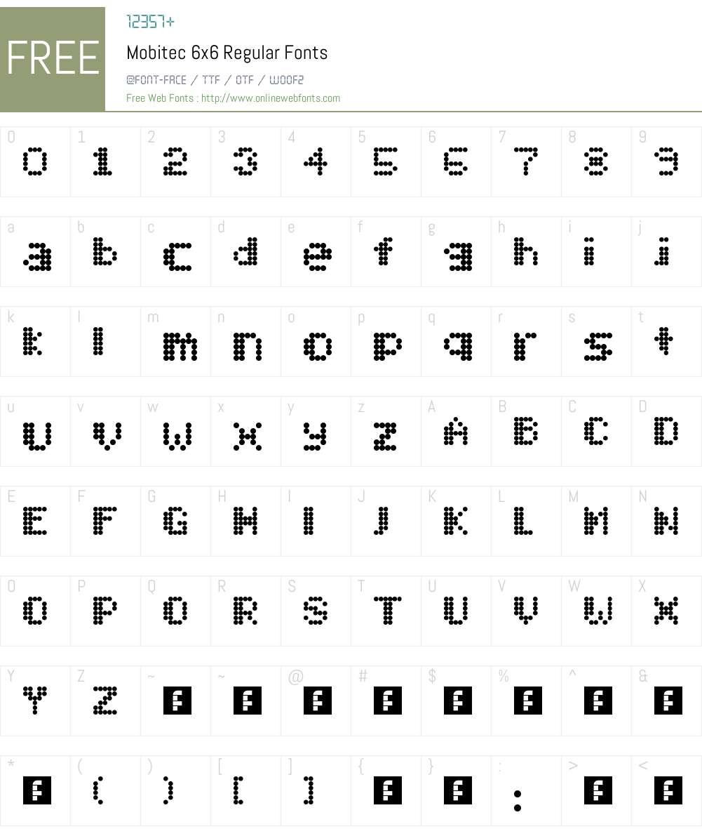 Mobitec 6x6 Regular 1.0 Fonts Free Download - OnlineWebFonts.COM