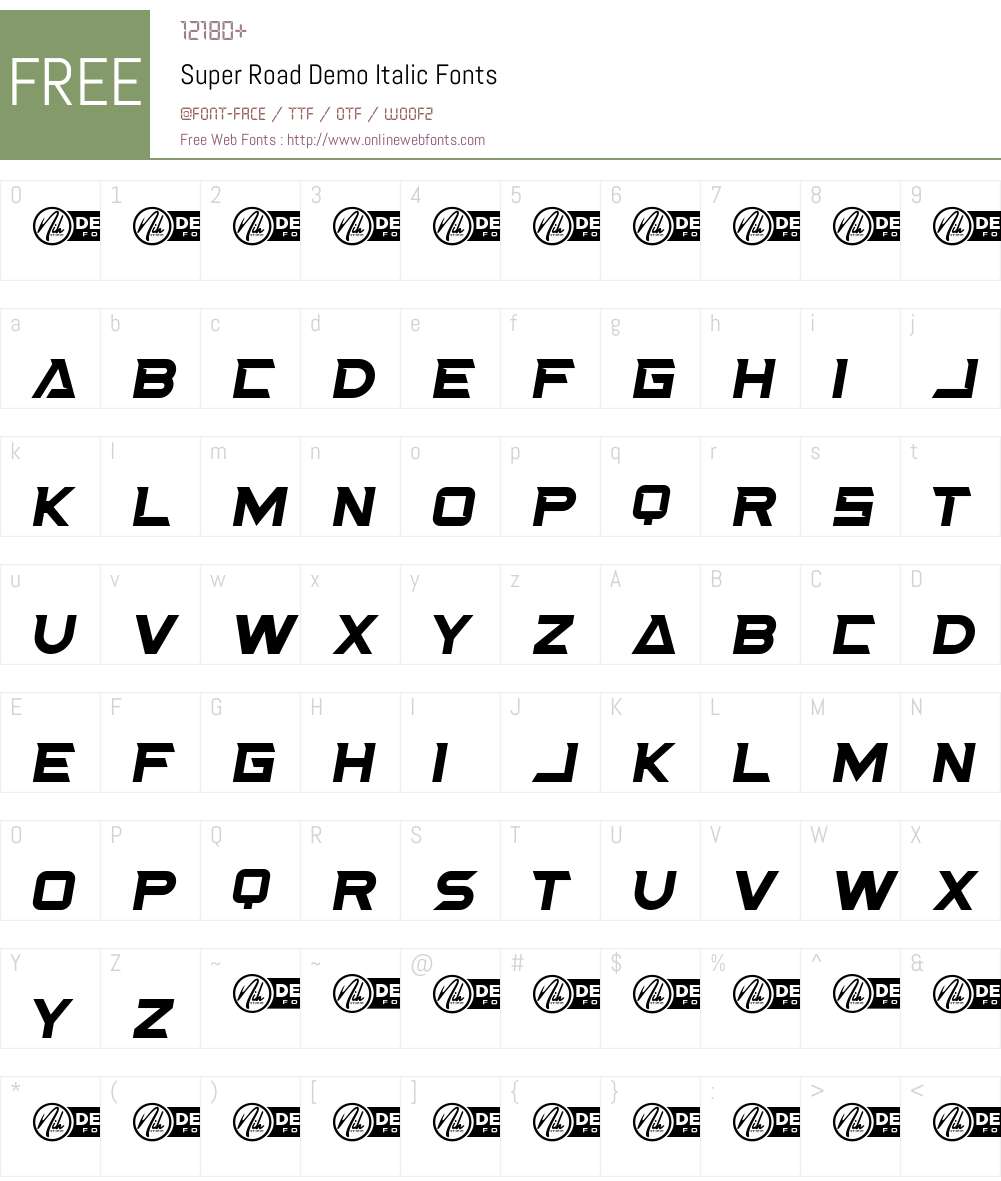 Super Road Demo Italic 1.002;Fontself Maker 3.5.4 Fonts Free Download ...