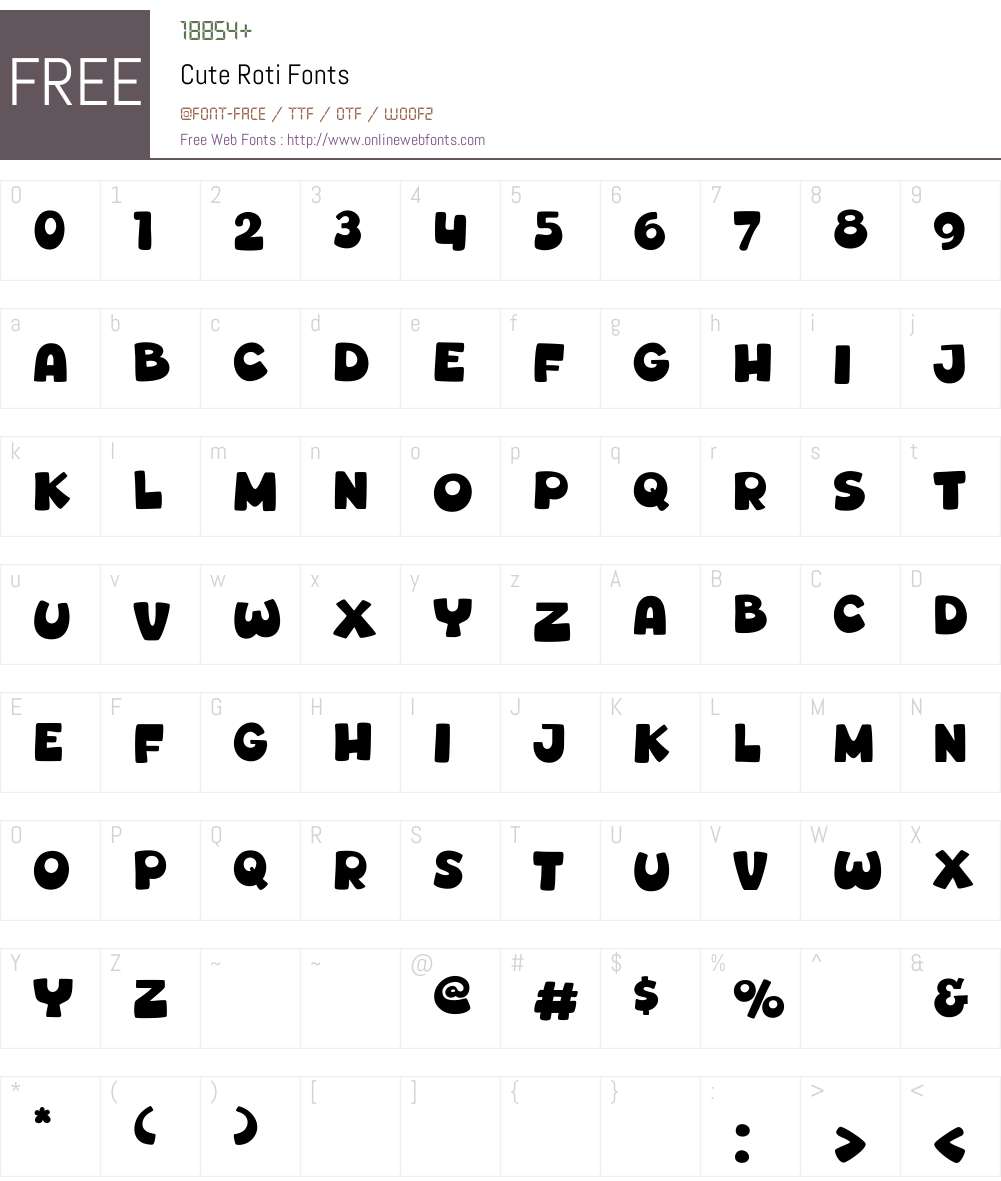 Cute Roti 1.000 Fonts Free Download - OnlineWebFonts.COM