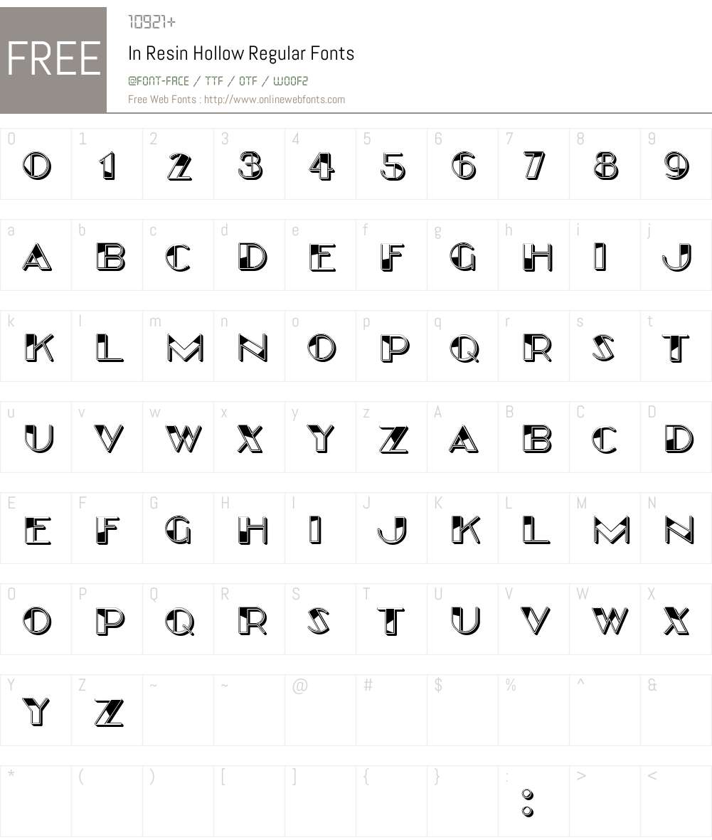 In Resin Hollow Regular 1.000 Fonts Free Download - OnlineWebFonts.COM