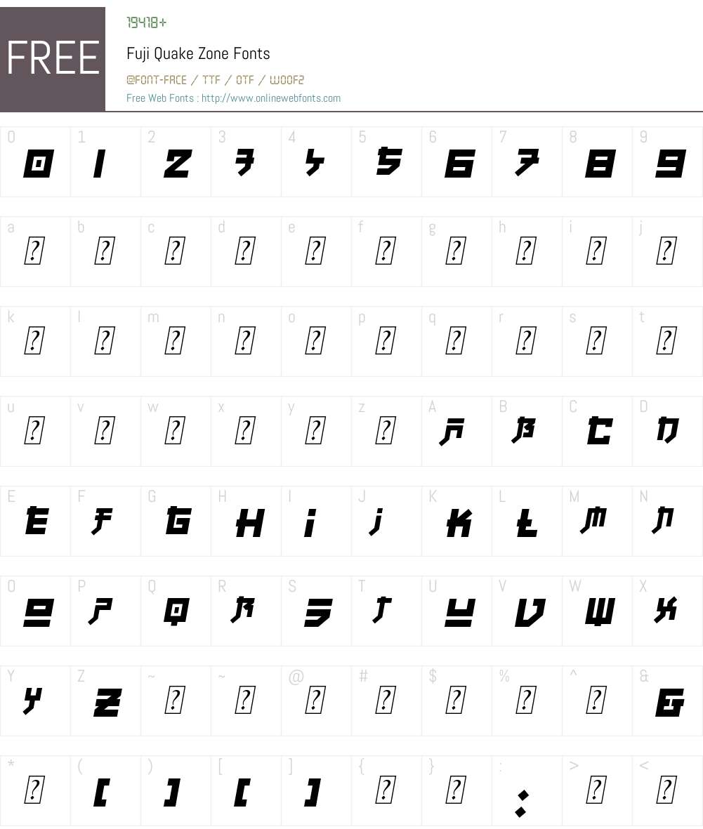 Fuji Quake Zone Fonts Free Download - OnlineWebFonts.COM