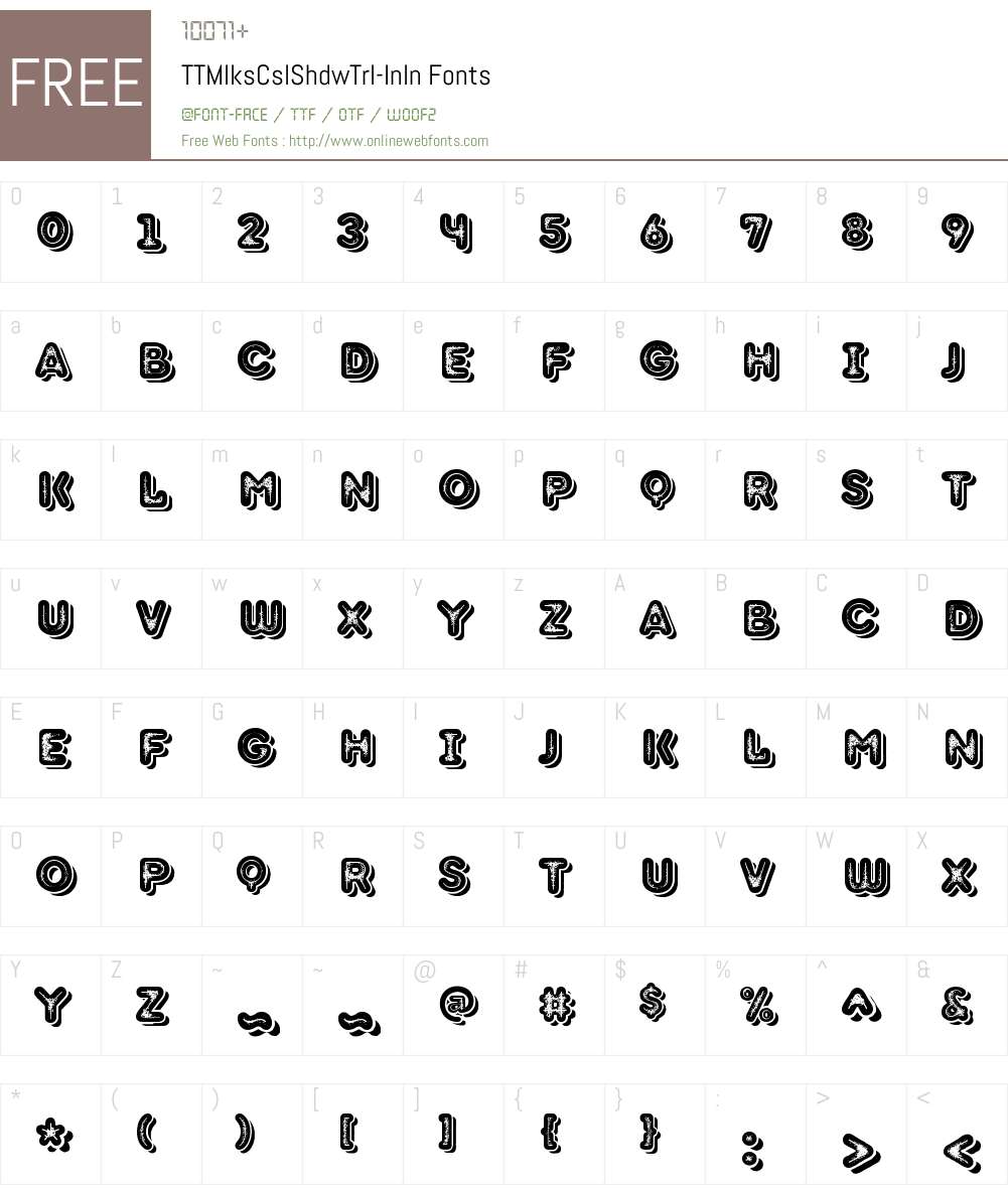 TT Mlks Csl Shdw Trl Inln 1.000 Fonts Free Download - OnlineWebFonts.COM