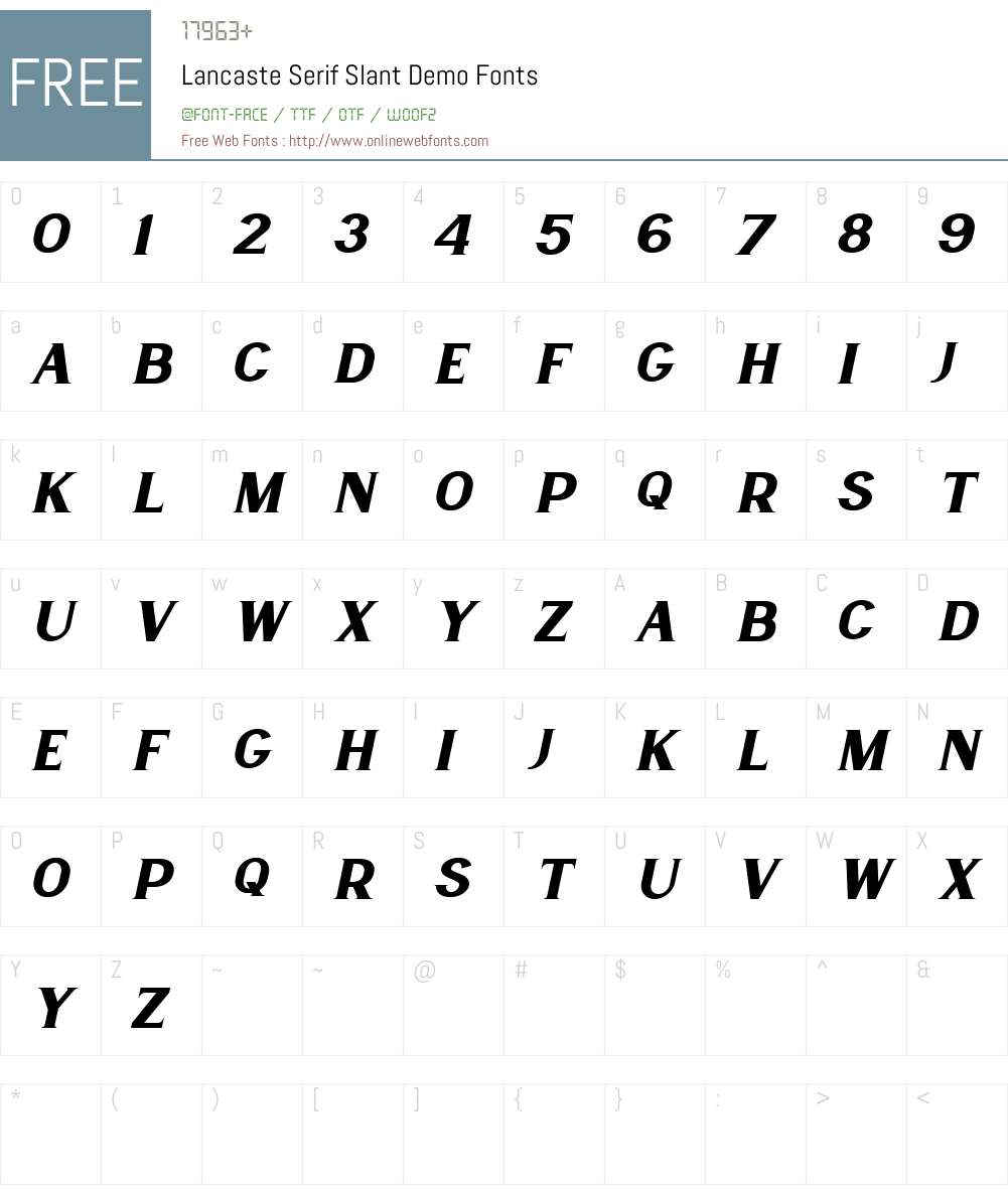 Lancaste Serif Slant Demo Fonts Free Download - OnlineWebFonts.COM